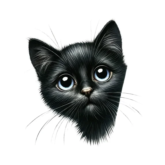 DOPASTICKER Cute Black Cat Car Sticker Looks Out Motif Phone Sticker ...