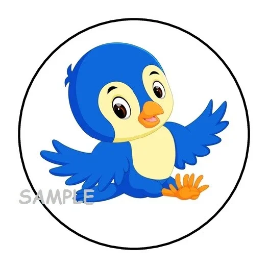 DOPASTICKER Cute Blue Bird Stickers Gifts Favors Phone Decal Water ...