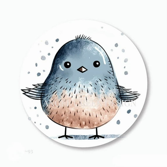 DOPASTICKER Cute Blue Bird Stickers Scrapbook Stickers Phone Decal ...