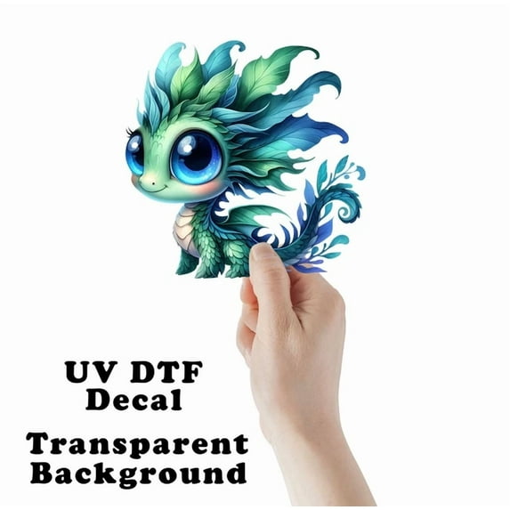 DOPASTICKER Cute Blue Green Dragon Sticker - Design Preview Only ...