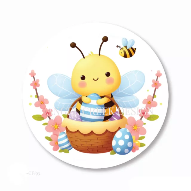 DOPASTICKER Cute Bumblebee Easter Basket Scrapbook Stickers Bee Easter ...