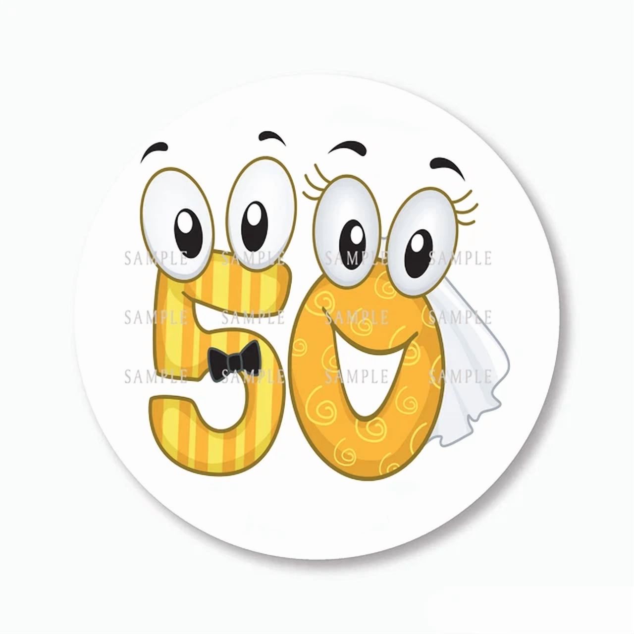 DOPASTICKER Cute Cartoon 50Th Golden Anniversary 50 Years Scrapbook ...