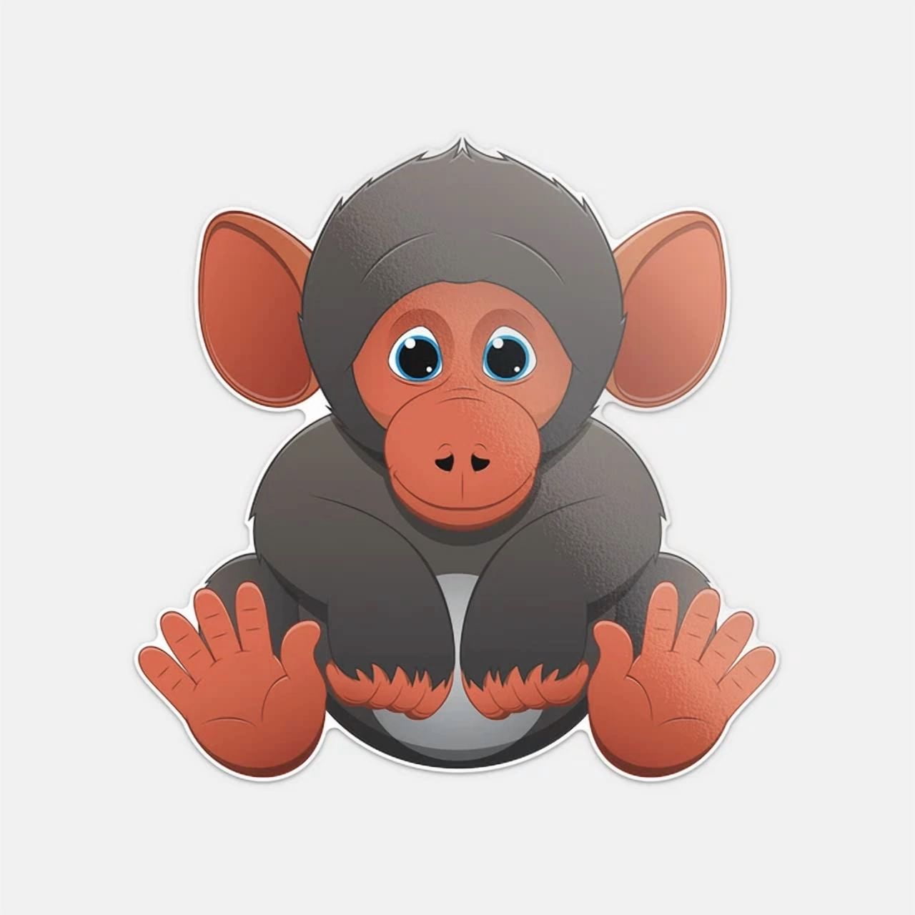 DOPASTICKER Cute Cartoon Baby Monkey Sticker Decal Phone Decal Water ...