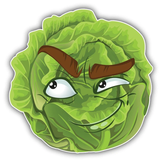 DOPASTICKER Cute Cartoon Cabbage Crafty Smile Sticker Decal Phone Decal ...