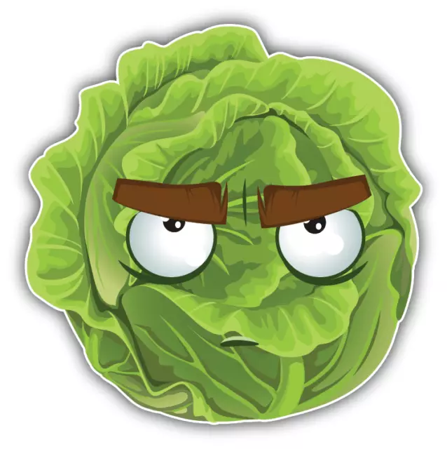 DOPASTICKER Cute Cartoon Cabbage Disillusioned Smile Sticker Decal ...