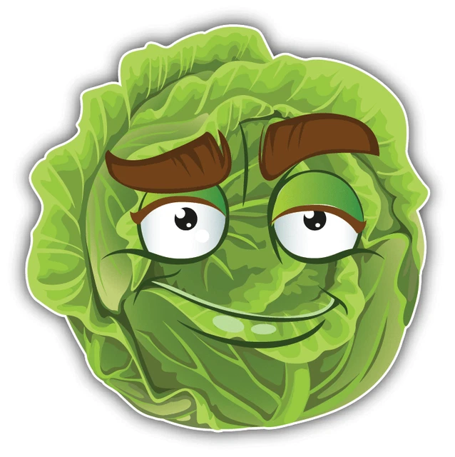 DOPASTICKER Cute Cartoon Cabbage Grins Smile Sticker Decal Phone Decal ...