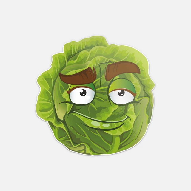 DOPASTICKER Cute Cartoon Cabbage Grins Smiley Sticker Decal Phone Decal ...