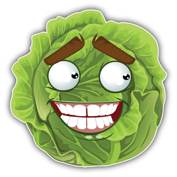 DOPASTICKER Cute Cartoon Cabbage Happy Smile Sticker Decal Phone Decal ...