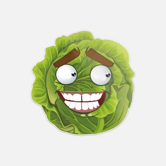 DOPASTICKER Cute Cartoon Cabbage Happy Smiley Sticker Decal Phone Decal ...