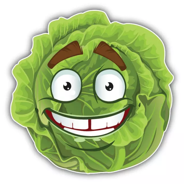 DOPASTICKER Cute Cartoon Cabbage Joyful Smile Sticker Decal Phone Decal ...