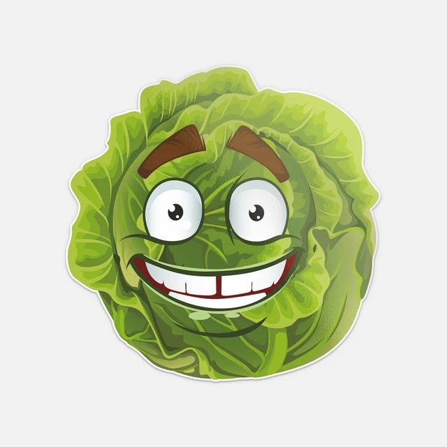 DOPASTICKER Cute Cartoon Cabbage Joyful Smiley Sticker Decal Phone ...