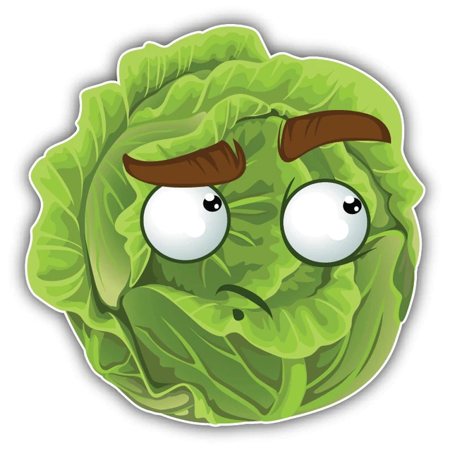 DOPASTICKER Cute Cartoon Cabbage Perplexity Smile Sticker Decal Phone ...