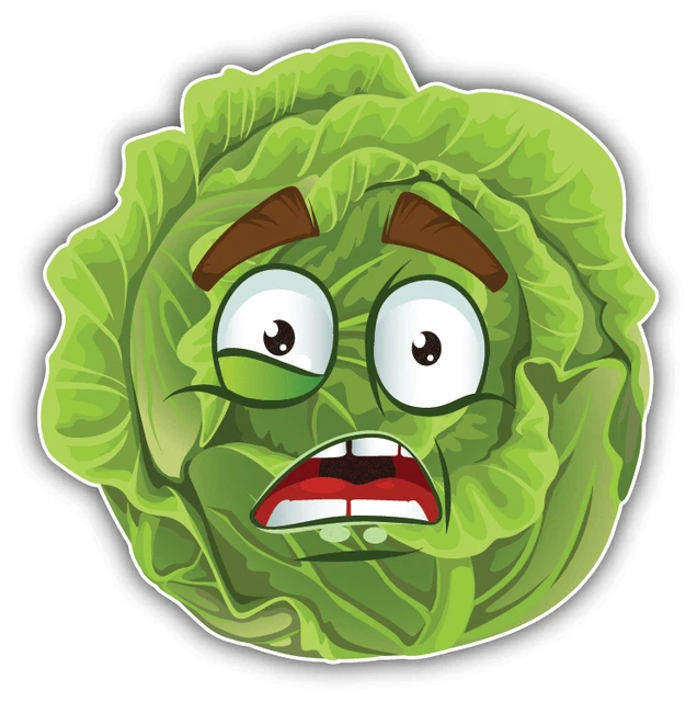 DOPASTICKER Cute Cartoon Cabbage Shocked Smile Sticker Decal Phone ...