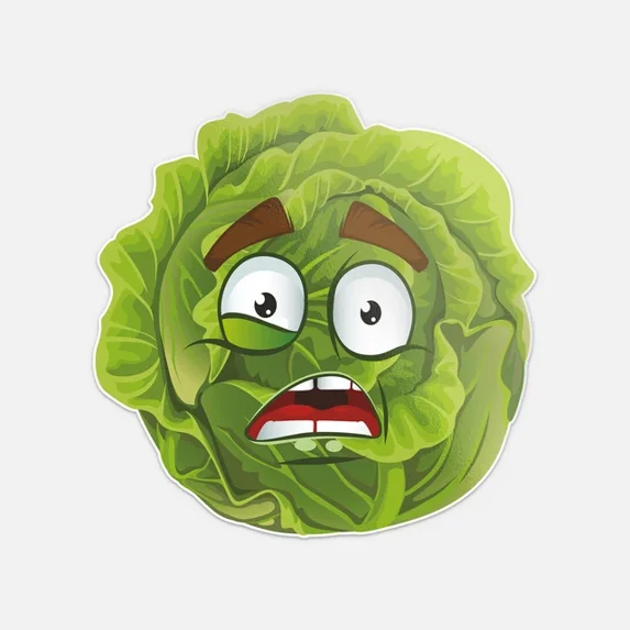 DOPASTICKER Cute Cartoon Cabbage Shocked Smiley Sticker Decal Phone ...