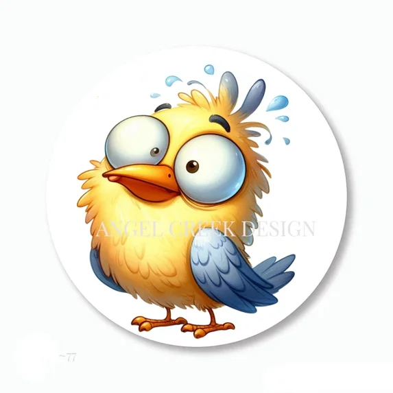 DOPASTICKER Cute Cartoon Crazy Bird Scrapbook Stickers Phone Decal ...