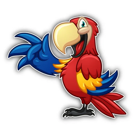 DOPASTICKER Cute Cartoon Macaw Sticker Decal Phone Decal Water Bottle ...