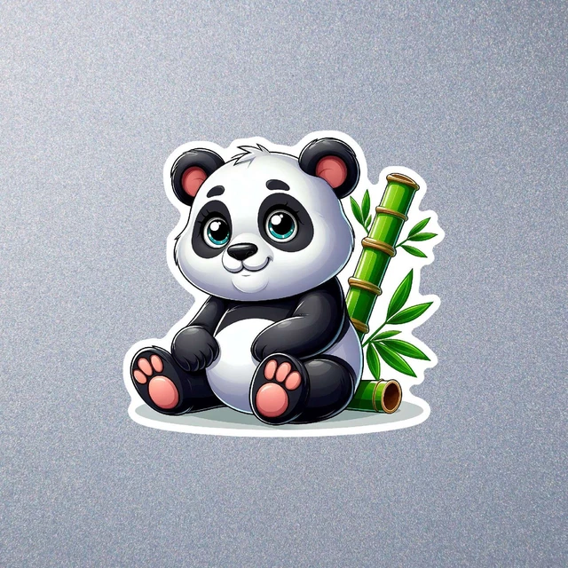 DOPASTICKER Cute Cartoon Panda Car Sticker Decal, Water Bottle, Laptop ...