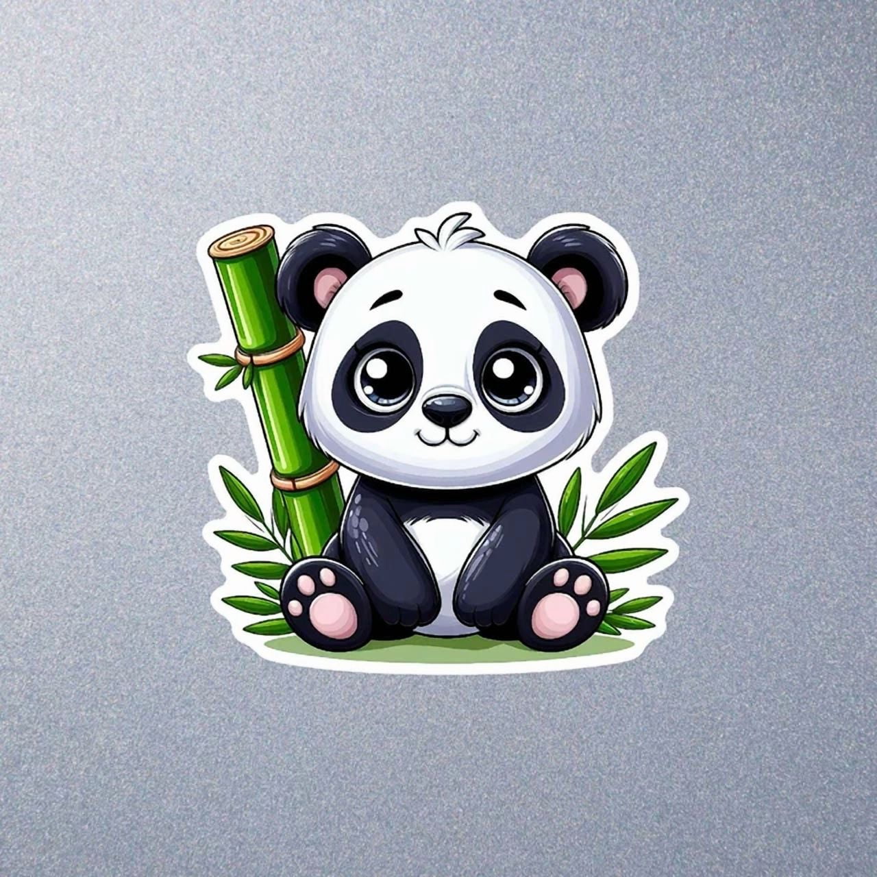DOPASTICKER Cute Cartoon Panda Car Sticker, Water Bottle, Laptop Phone ...