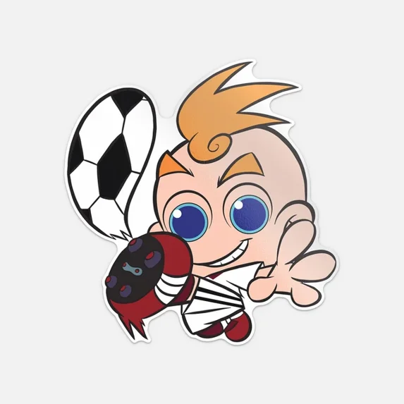 DOPASTICKER Cute Cartoon Soccer Player Sticker Decal Phone Decal Water ...