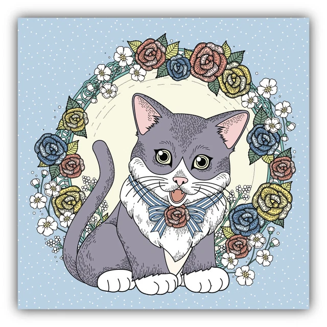 DOPASTICKER Cute Cat Animal Label Sticker Decal Phone Decal Water ...