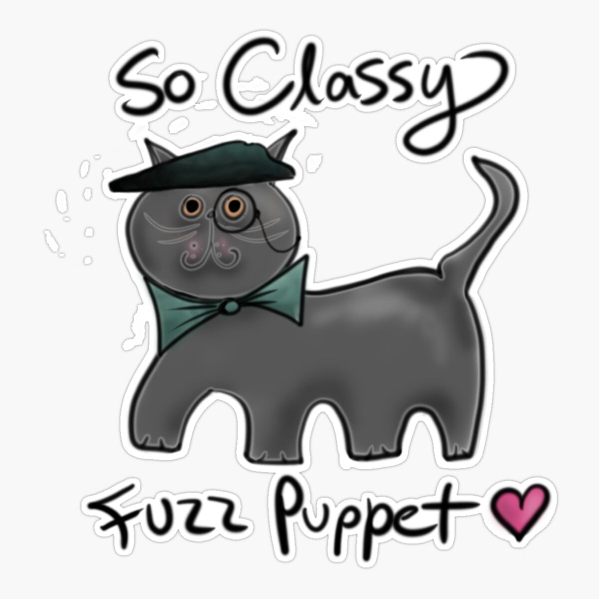 DOPASTICKER Cute Cat Uzz Puppet ['So Cly' Posh Style] Sticker, Phone ...