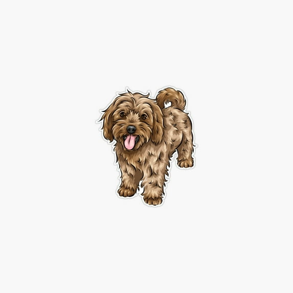 DOPASTICKER Cute Cavapoo, Cute Dog Art Sticker, Phone Sticker Car ...