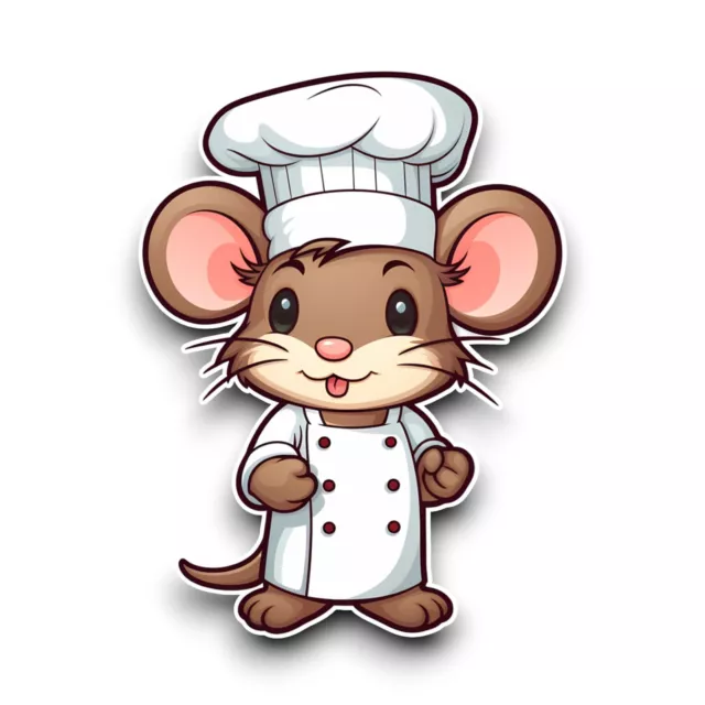 DOPASTICKER Cute Chef Rat Cartoon Animal Sticker Car Laptop Scrapbook ...
