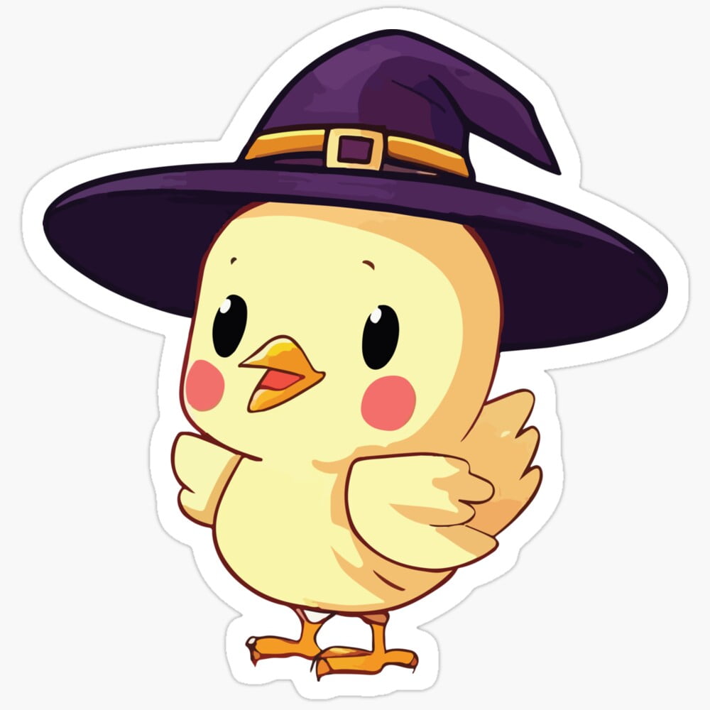 DOPASTICKER Cute Chicken Hallo.Ween Chris.Tmas Witc.H Hat Sticker Phone ...