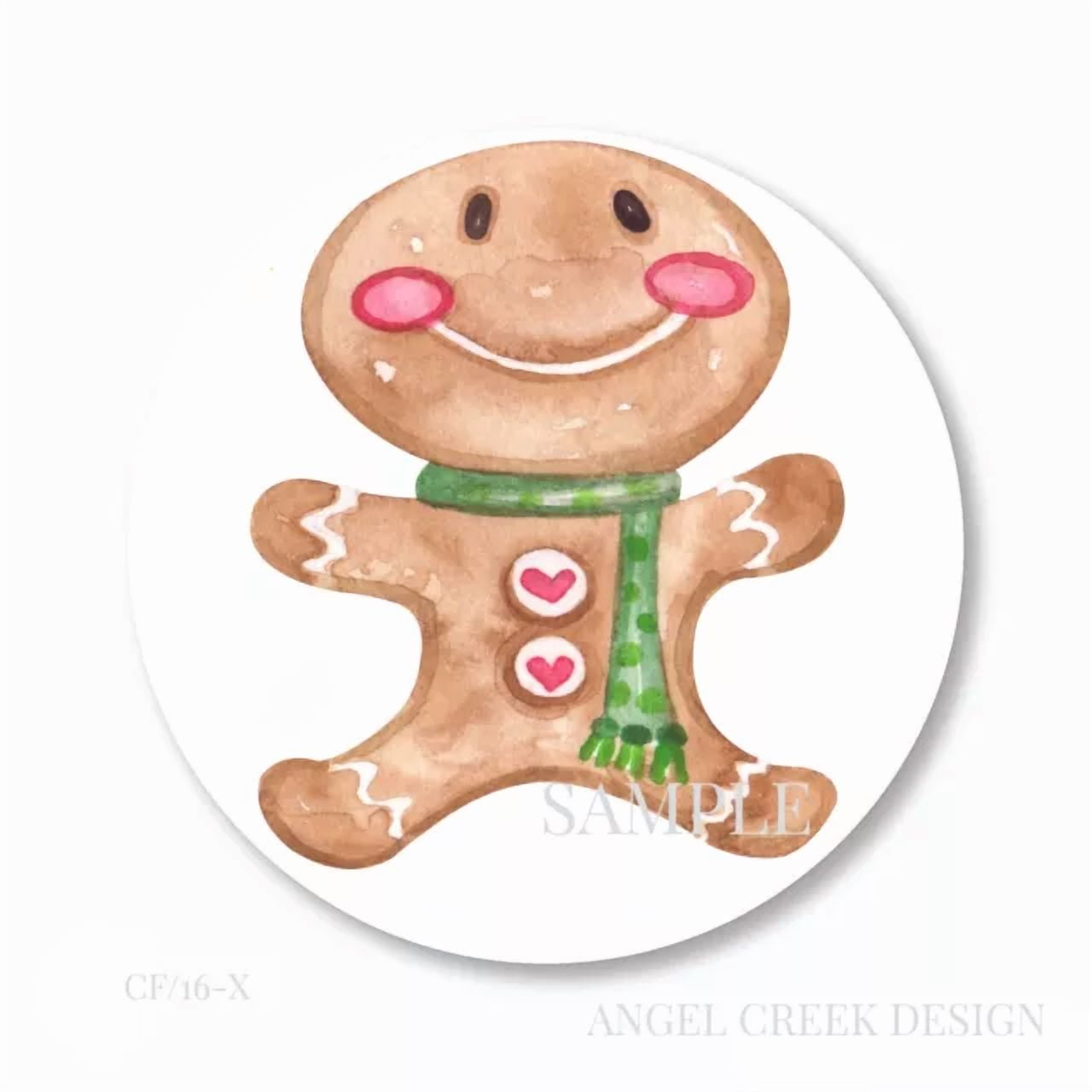 DOPASTICKER Cute Chri.Stm.As Gingerbread Man Scrapbook Stickers Round ...