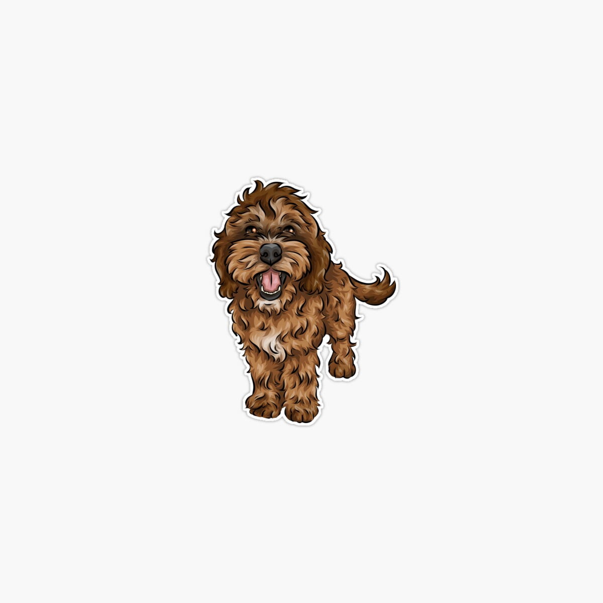 DOPASTICKER Cute Cockapoo, Cute Dog Art Sticker, Phone Sticker Car ...