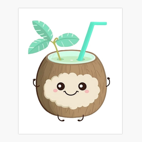 DOPASTICKER Cute Coconut Water Clipart Sticker, Phone Sticker Car ...