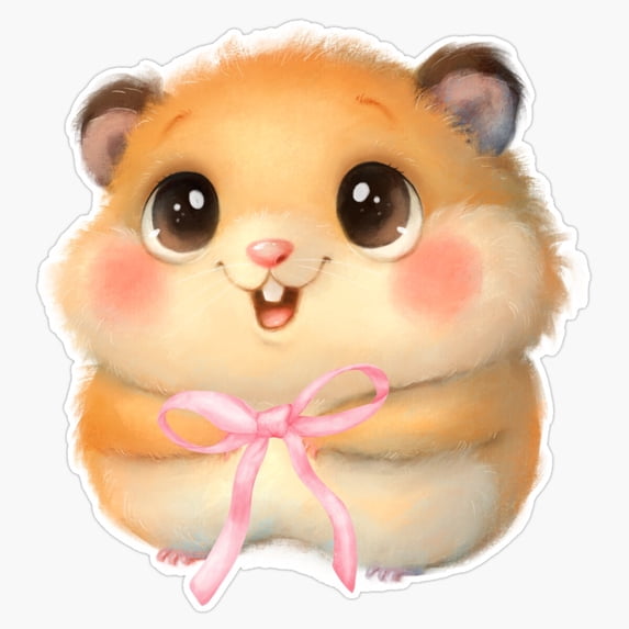 DOPASTICKER Cute Coquette Hamster Sticker, Phone Sticker Car Sticker ...