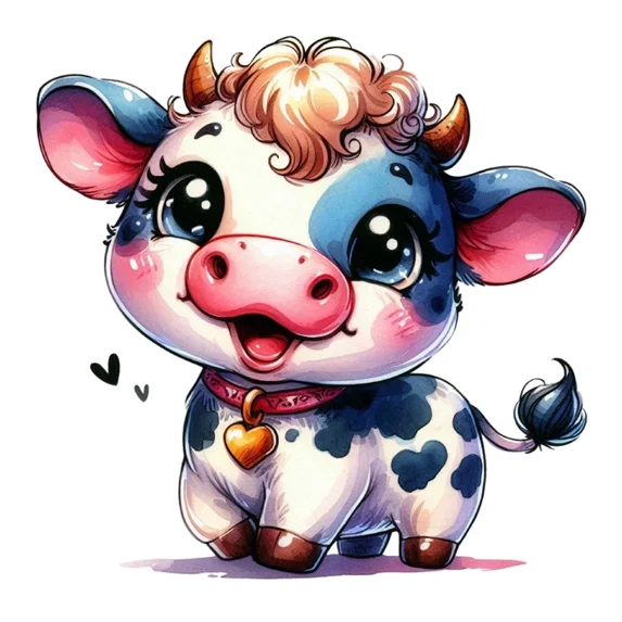 DOPASTICKER Cute Cow Stickers Animal Stickers Style Stickers Phone ...