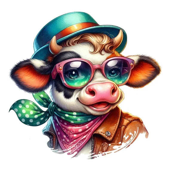 DOPASTICKER Cute Cow Stickers Animal Stickers Style Stickers Phone ...
