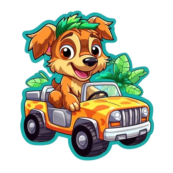 DOPASTICKER Cute Dog Car Sticker Dogs Sticker Phone Sticker, Latop ...