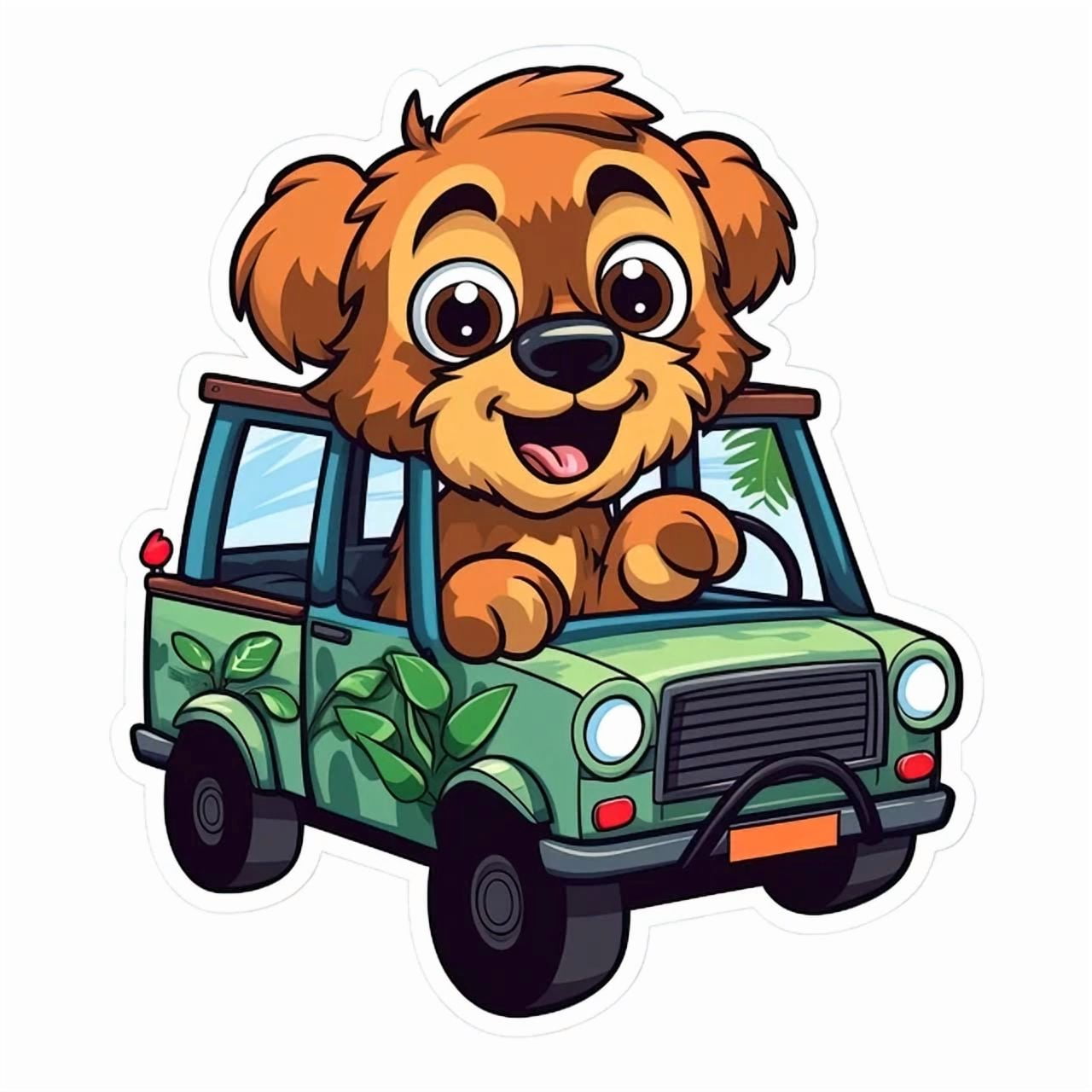 DOPASTICKER Cute Dog Car Sticker Dogs Sticker Phone Sticker, Latop ...