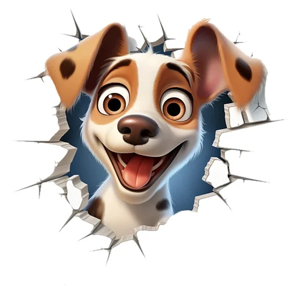 DOPASTICKER Cute Dog Car Sticker Dogs Sticker Phone Sticker, Latop ...