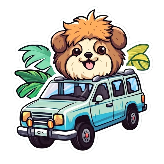 DOPASTICKER Cute Dog Car Sticker Dogs Sticker Phone Sticker, Latop ...