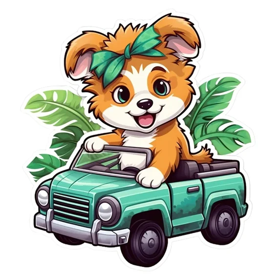 DOPASTICKER Cute Dogs Car Sticker Dogs Sticker Phone Sticker, Latop ...