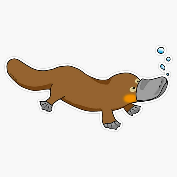 DOPASTICKER Cute Duck Billed Platypus Sticker, Phone Sticker Car ...