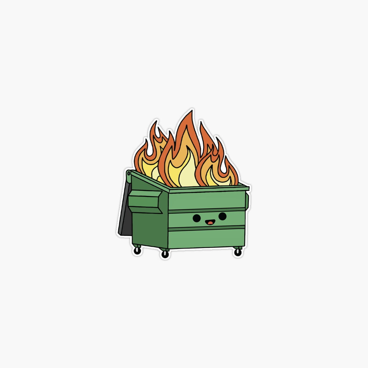 DOPASTICKER Cute Dumpster Fire Sticker, Phone Sticker Car Stickers ...