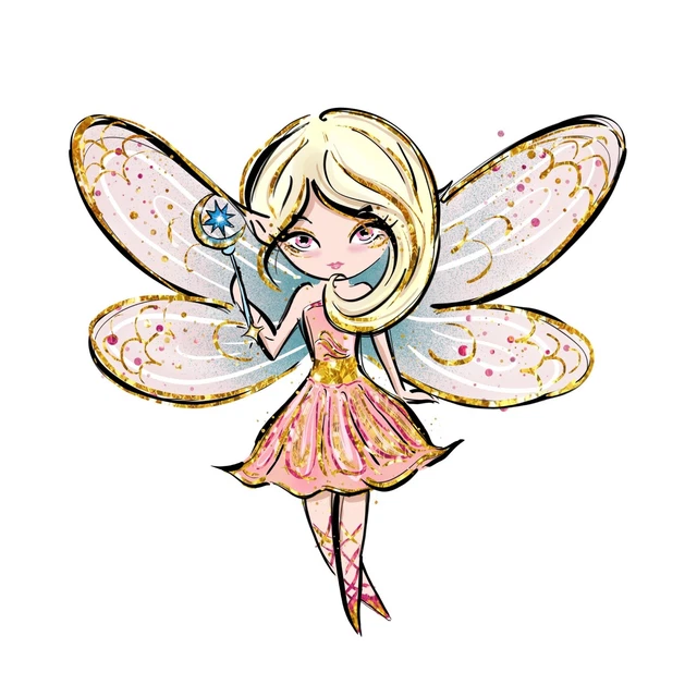 DOPASTICKER Cute Fairy Girl Sticker Magic Fantasy Tiny Faerie Fiction ...