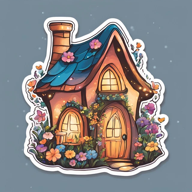 DOPASTICKER Cute Fairy House Sticker Phone Decal Water Bottle Stickers ...