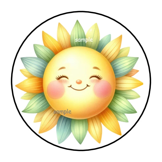 DOPASTICKER Cute Floral Sunshine Envelope Seals Stickers Labels Sun ...