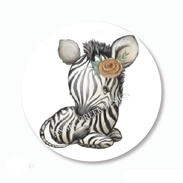 DOPASTICKER Cute Floral Zebra Baby Shower Scrapbook Stickers Phone ...
