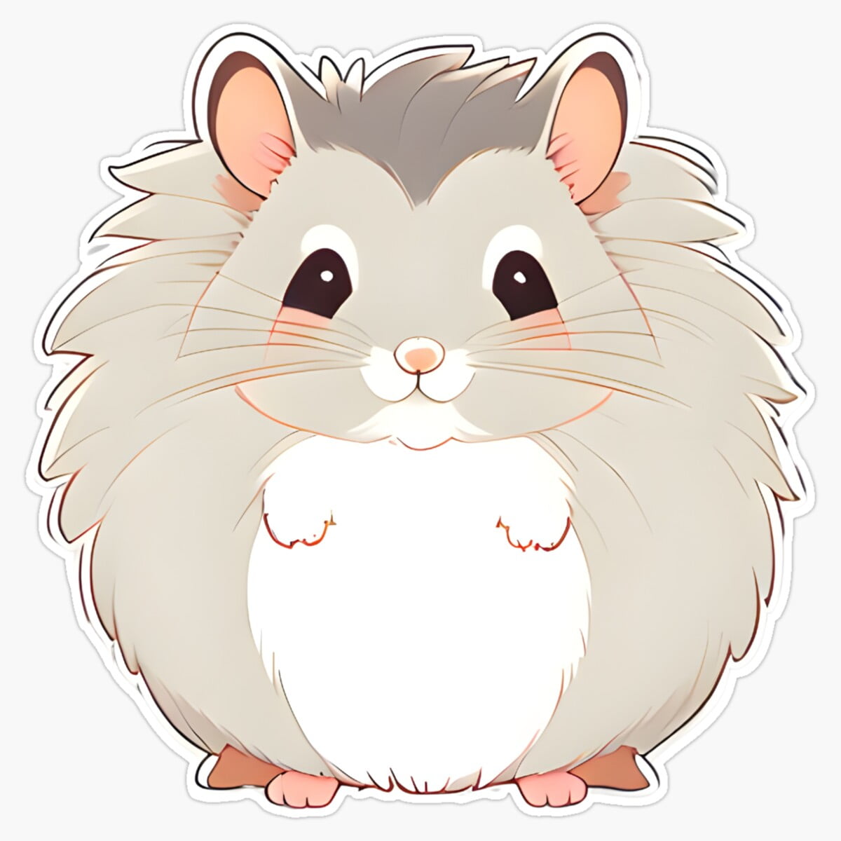 DOPASTICKER Cute Fluffy Hamster Clipart Sticker, Phone Sticker Car ...