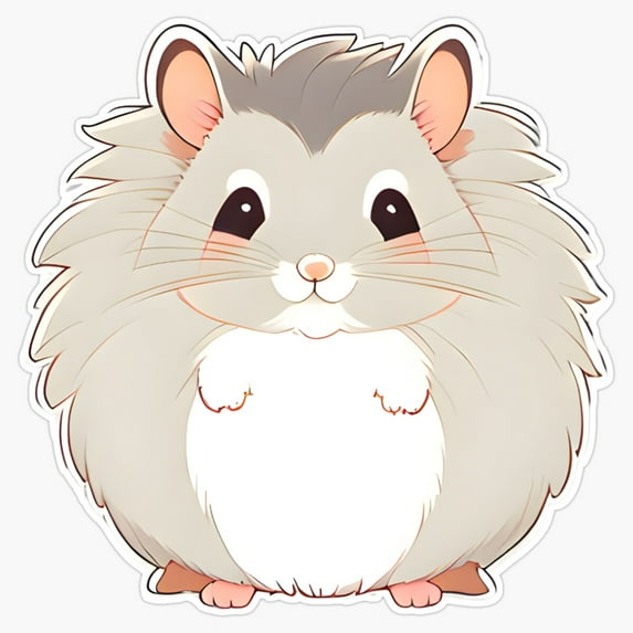 DOPASTICKER Cute Fluffy Hamster Clipart Sticker, Phone Sticker Car ...