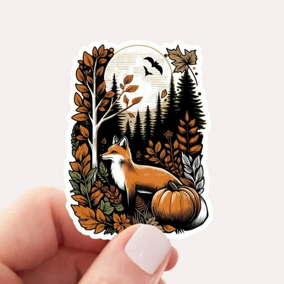 DOPASTICKER Cute Fox Sticker, Fall Fox Sticker, Fox Sticker, Fall ...
