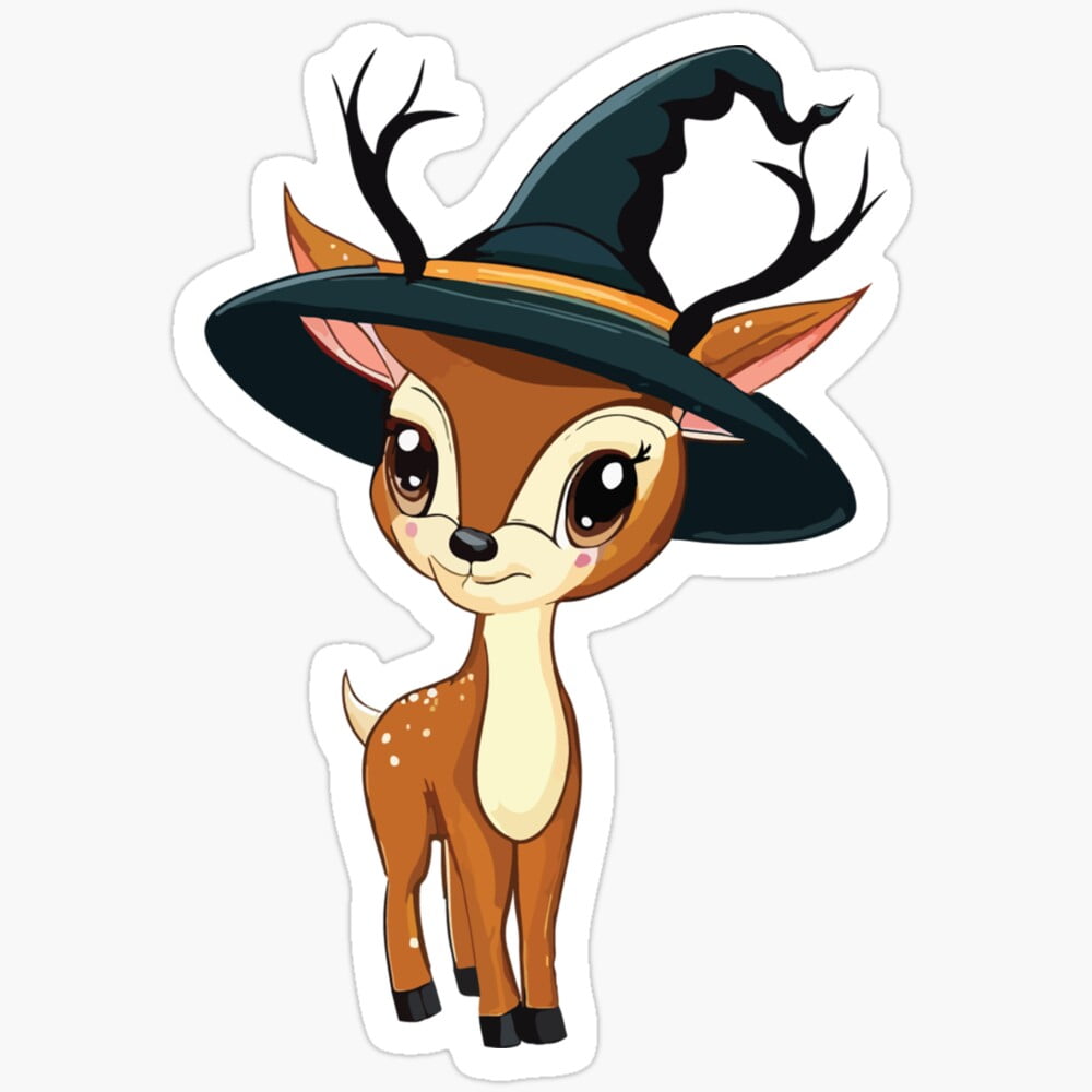 DOPASTICKER Cute Gazelle Hallo.Ween Chris.Tmas Animal Witc.H Sticker ...