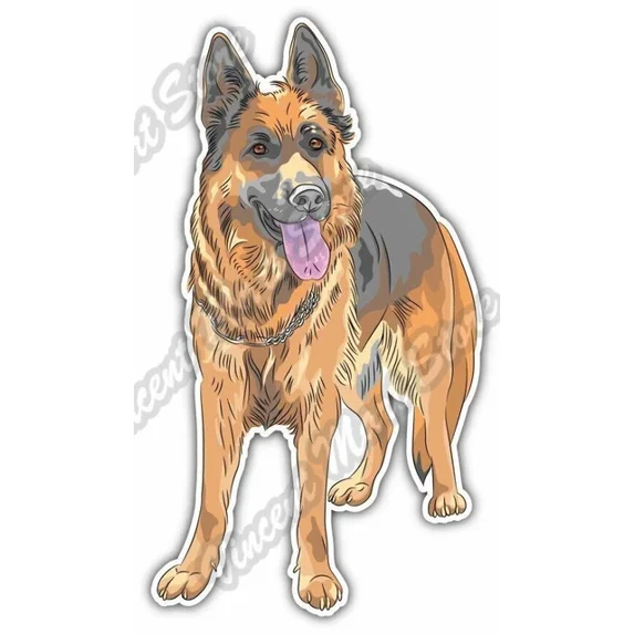 DOPASTICKER Cute German Shepherd Dog Breed Pet Car Sticker Decal Phone ...